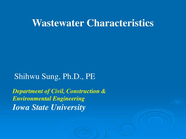 PPT - Wastewater Characteristics PowerPoint Presentation, free download ...