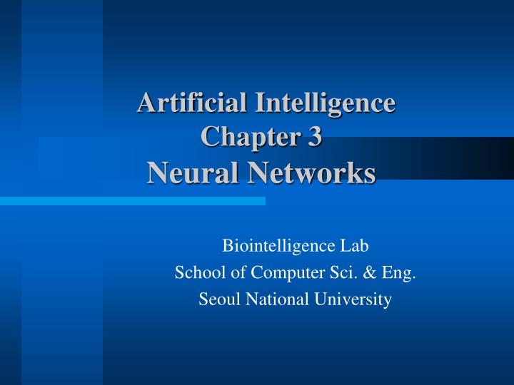 PPT - Artificial Intelligence Chapter 3 Neural Networks PowerPoint Presentation - ID:3381790
