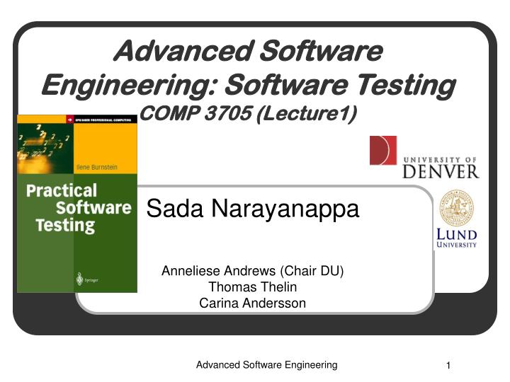 PPT - Advanced Software Engineering: Software Testing COMP 3705 ...
