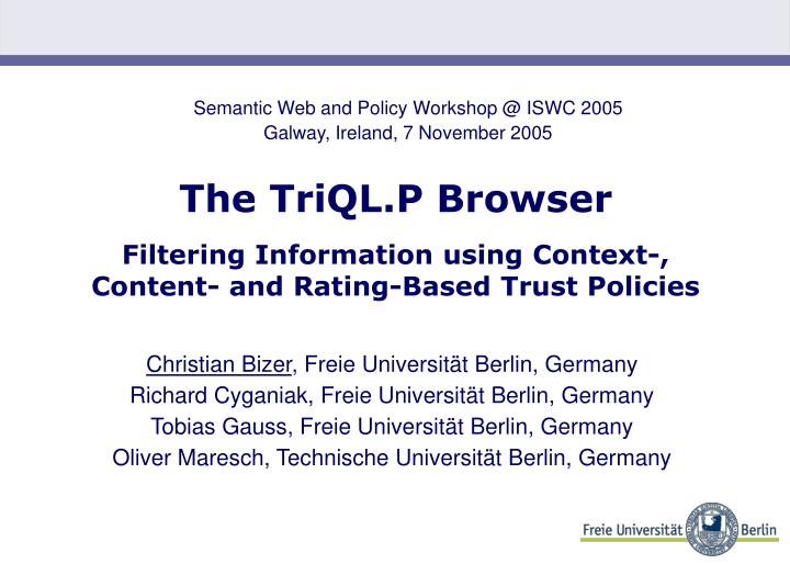 PPT - Christian Bizer , Freie Universität Berlin, Germany PowerPoint Presentation - ID:3382561