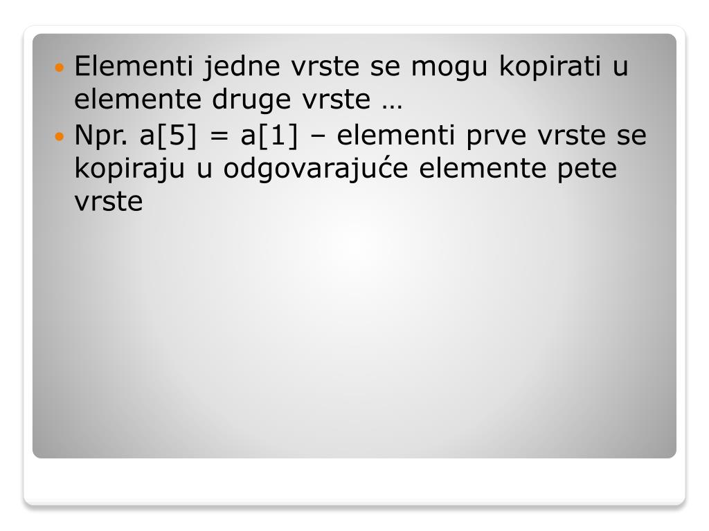 PPT - Dvodimenzionalni nizovi - matrice PowerPoint Presentation, free ...