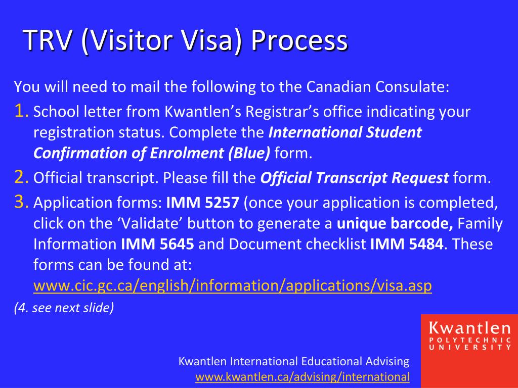 PPT - International Educational Advising: Applying for a Temporary ...