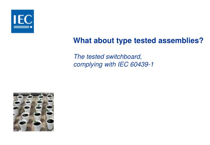 PPT - What about type tested assemblies? The tested switchboard ...