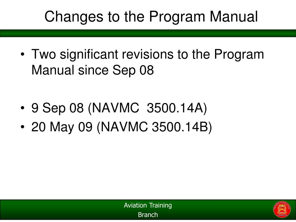 PPT - Aviation Training and Readiness (T&R) Program Manual NAVMC 3500 ...