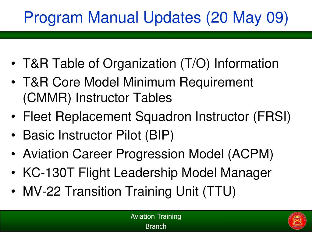 PPT - Aviation Training and Readiness (T&R) Program Manual NAVMC 3500 ...