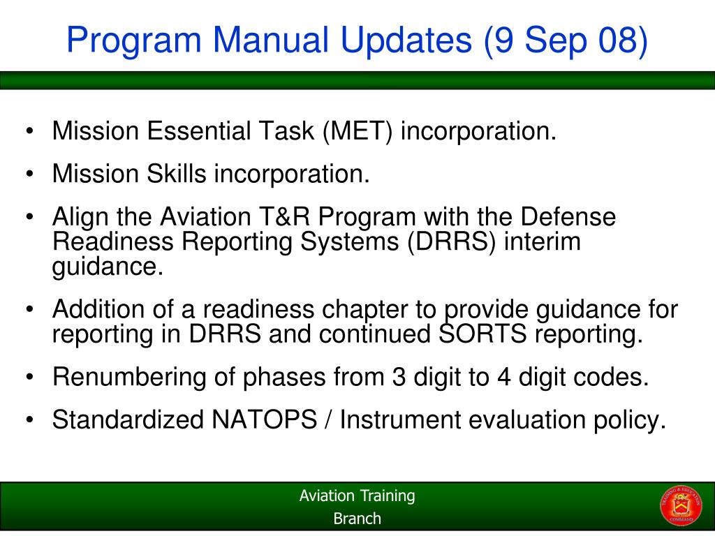 PPT - Aviation Training and Readiness (T&R) Program Manual NAVMC 3500 ...