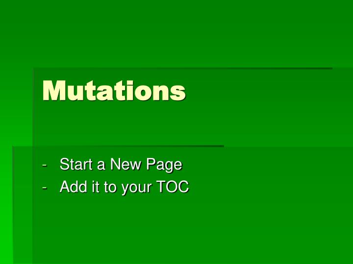 PPT - Mutations PowerPoint Presentation, free download - ID:3384349