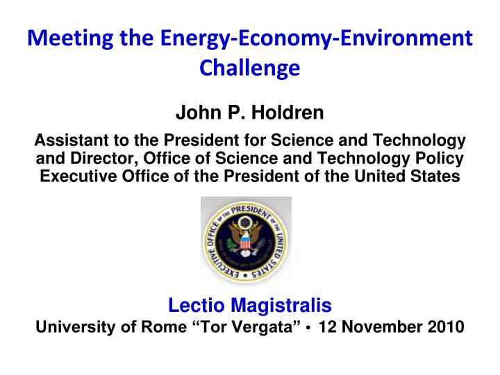 PPT - John P. Holdren PowerPoint Presentation, free download - ID:3384385