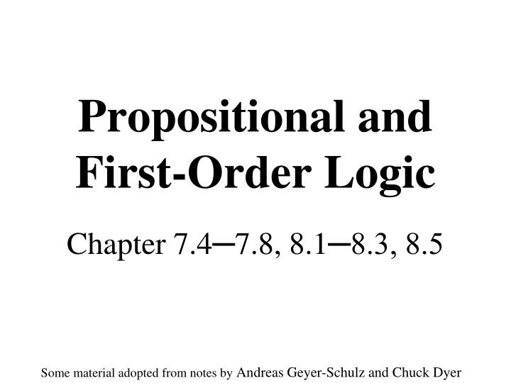 PPT - Propositional and First-Order Logic PowerPoint Presentation, free download - ID:3384526