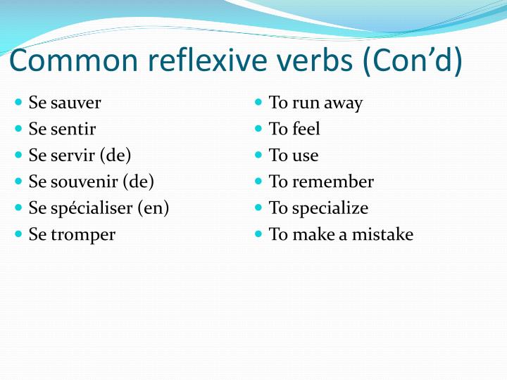 PPT - Reflexive verbs PowerPoint Presentation - ID:3385001