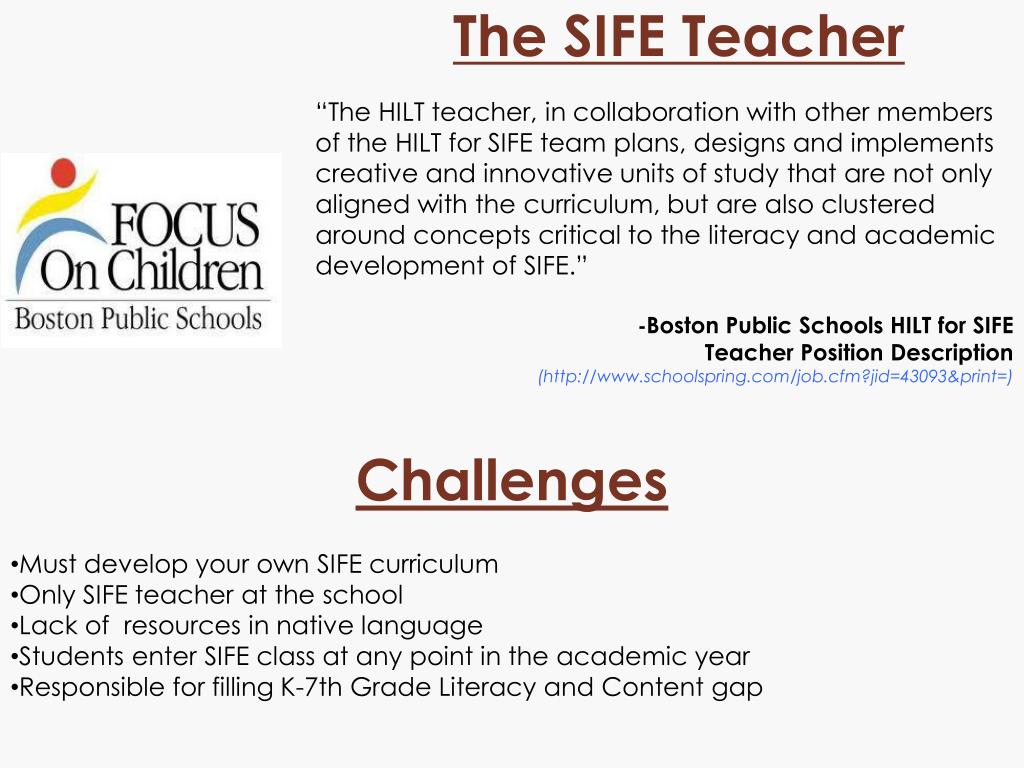 PPT - HILT for SIFE “ High Intensity Literacy Training for Students ...