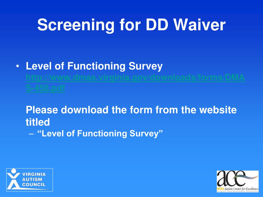 PPT - Virginia Medicaid Waivers for Individuals with Autism Spectrum ...