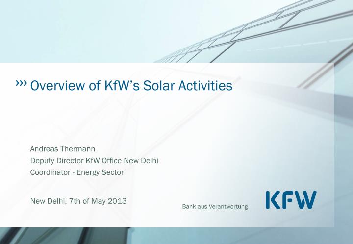 PPT - Overview of KfW’s Solar Activities PowerPoint Presentation, free ...