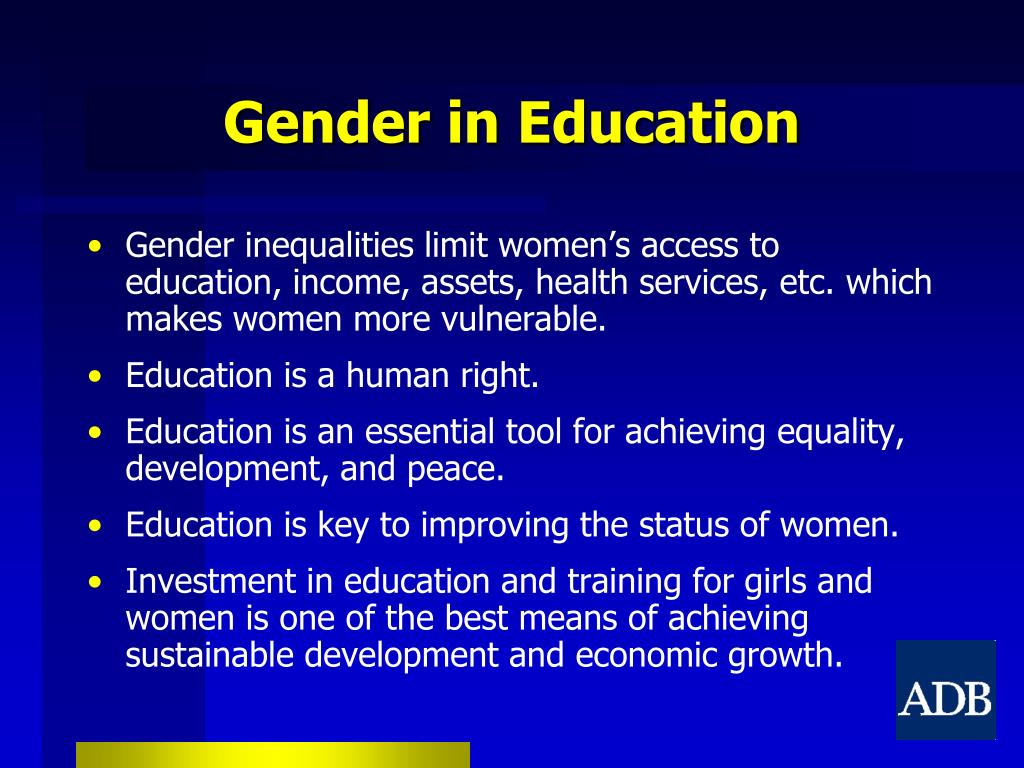 PPT - Experiences from the ADB: Gender in Education in Southeast Asia ...
