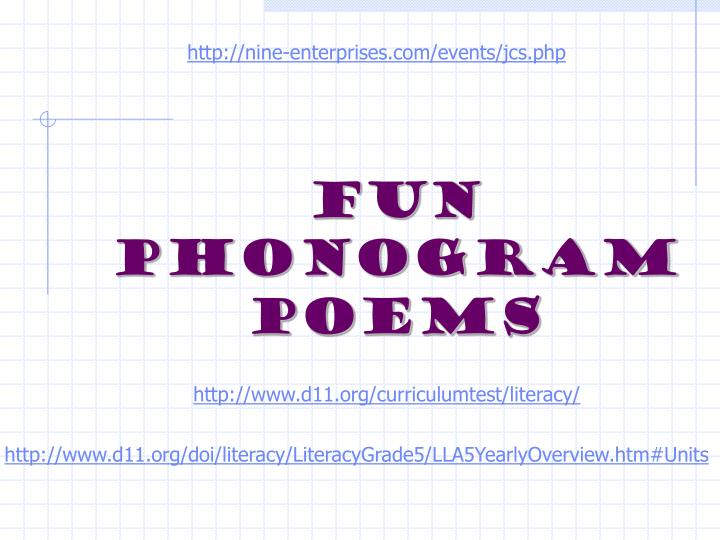 PPT - Fun Phonogram Poems PowerPoint Presentation, free download - ID ...