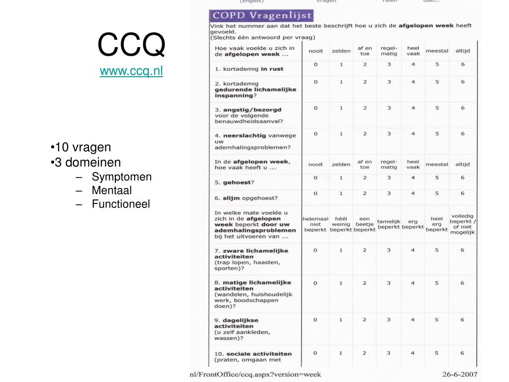 PPT - Workshop ACQ en CCQ Het gebruik in de dagelijkse praktijk ...