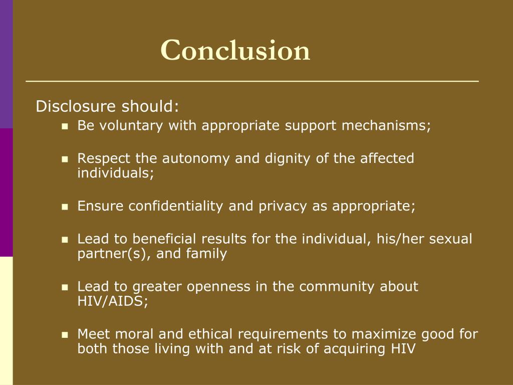 PPT - Guidelines for Disclosure of HIV positive status for African ...