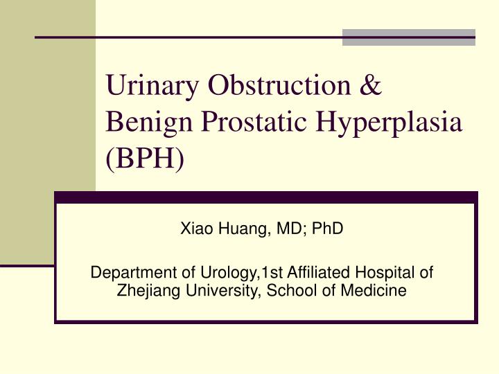 PPT - Urinary Obstruction & Benign Prostatic Hyperplasia (BPH ...