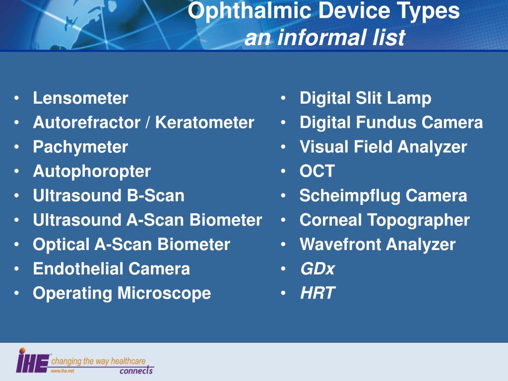 PPT - IHE Eye Care: Ophthalmic Devices and DICOM IODs PowerPoint ...