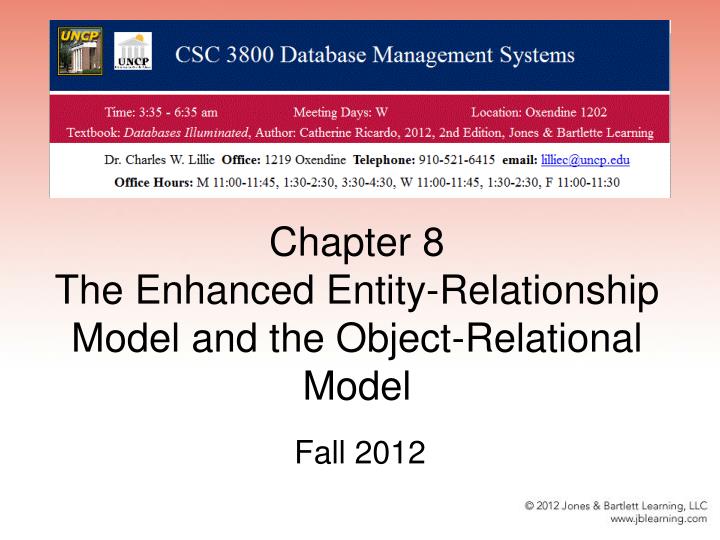 PPT - Chapter 8 The Enhanced Entity-Relationship Model and the Object ...