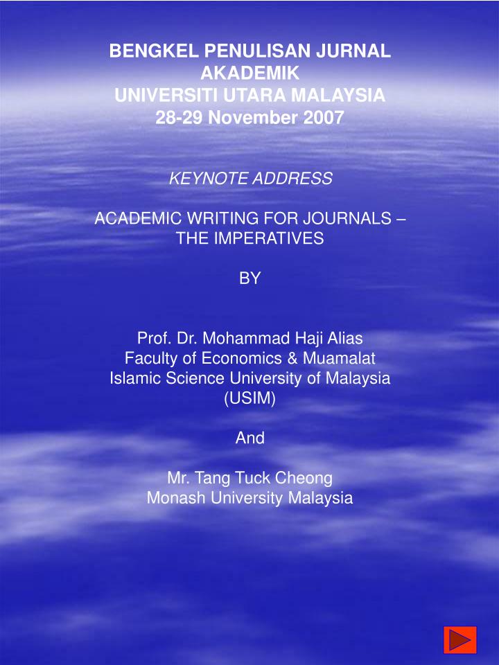 PPT - BENGKEL PENULISAN JURNAL AKADEMIK UNIVERSITI UTARA MALAYSIA 28-29 ...