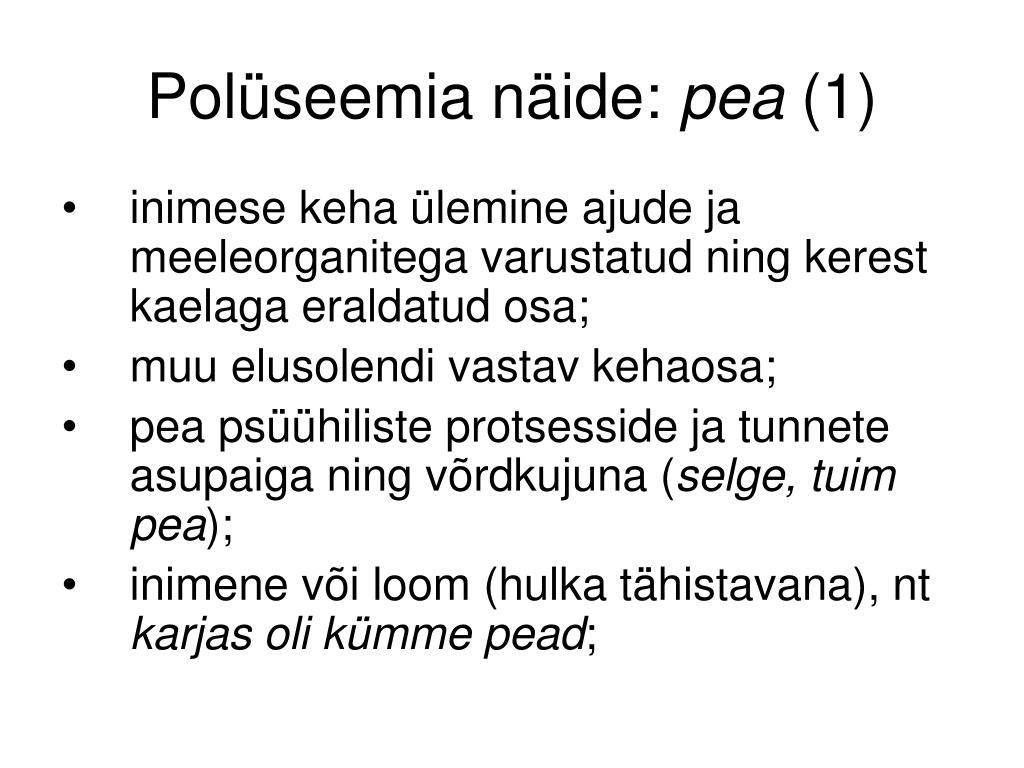 PPT - Polüseemia. Homonüümia PowerPoint Presentation, free download ...