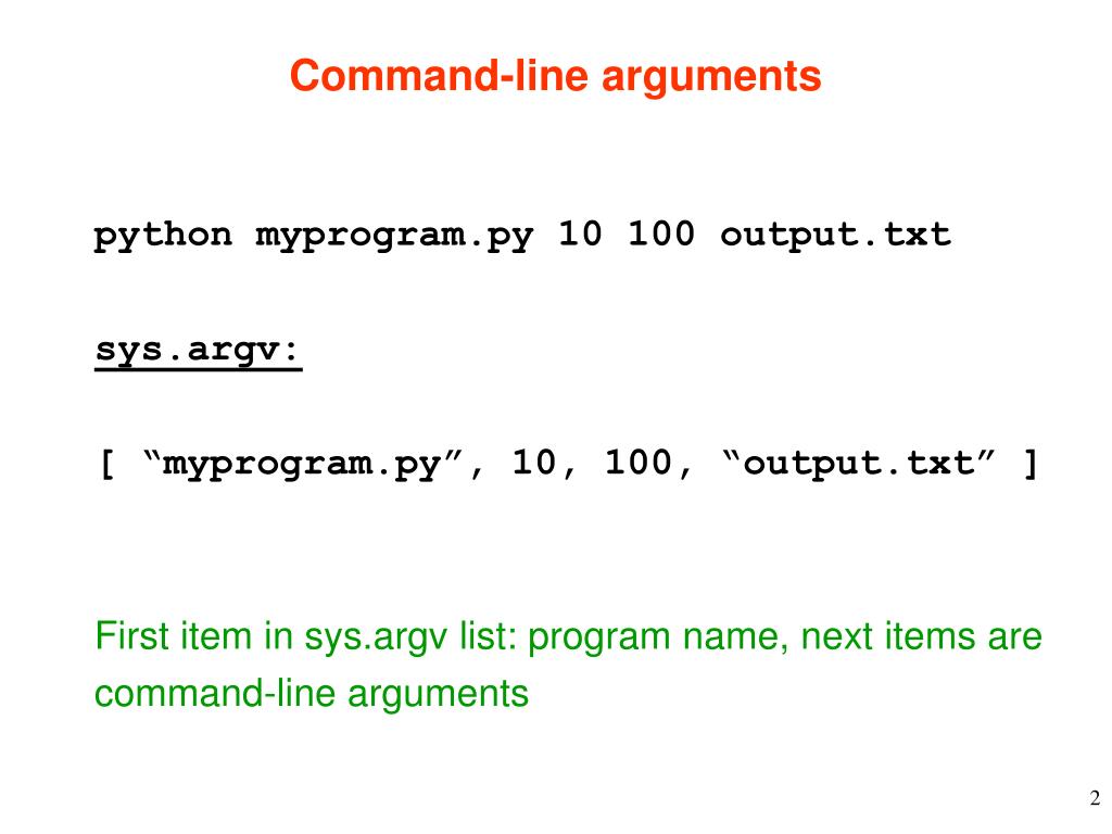 PPT - Command-line arguments PowerPoint Presentation, free download - ID:3389433