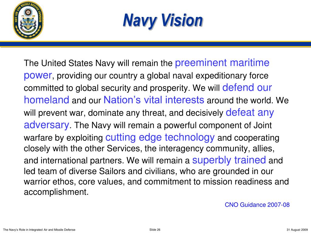 PPT - The Navy Update and Role in Integrated Air and Missile Defense ...