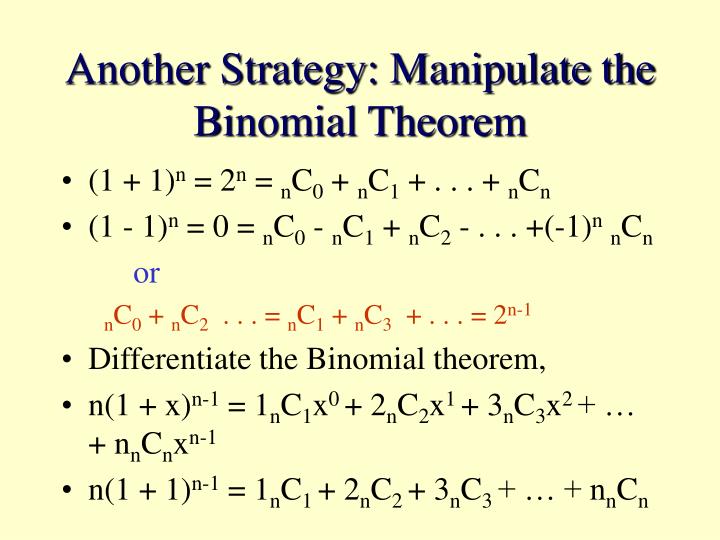 PPT - Binomial Identities PowerPoint Presentation - ID:3389723