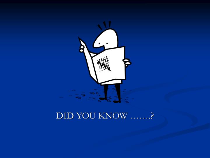 PPT - DID YOU KNOW …….? PowerPoint Presentation, free download - ID:3389828