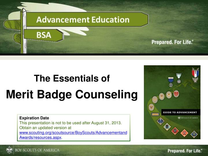 PPT - The Essentials of Merit Badge Counseling PowerPoint Presentation ...