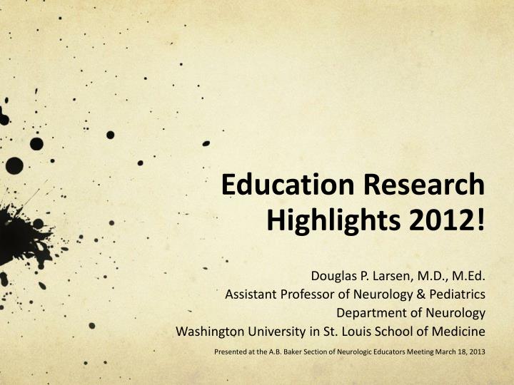 PPT - Education Research Highlights 2012! PowerPoint Presentation, free ...