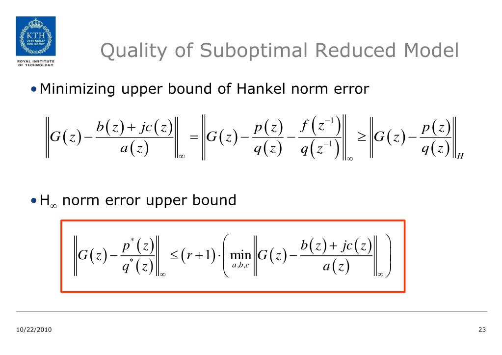 Ppt Parameterized Model Order Reduction Via Quasi Convex Optimization