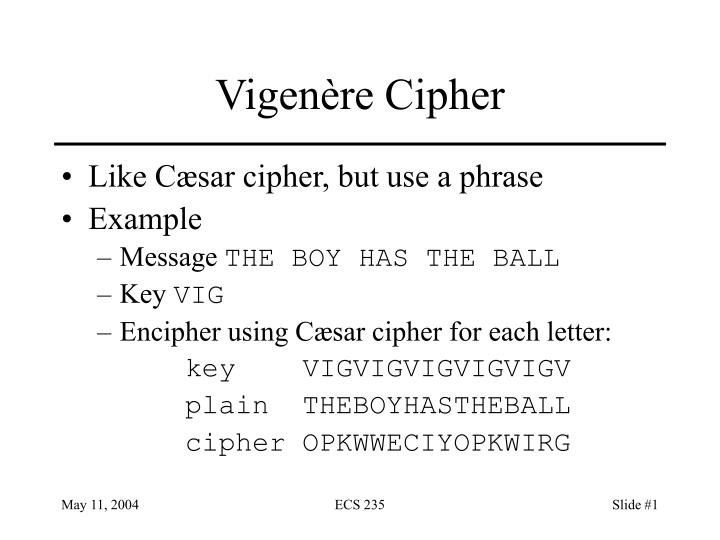 PPT - Vigenère Cipher PowerPoint Presentation, free download - ID:3390583 PPT - Vigenère Cipher PowerPoint Presentation, free download - ID:3390583