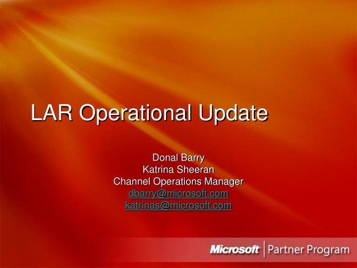 PPT - LAR Operational Update PowerPoint Presentation, free download ...