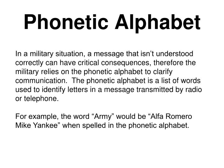 PPT - Phonetic Alphabet PowerPoint Presentation - ID:3391189