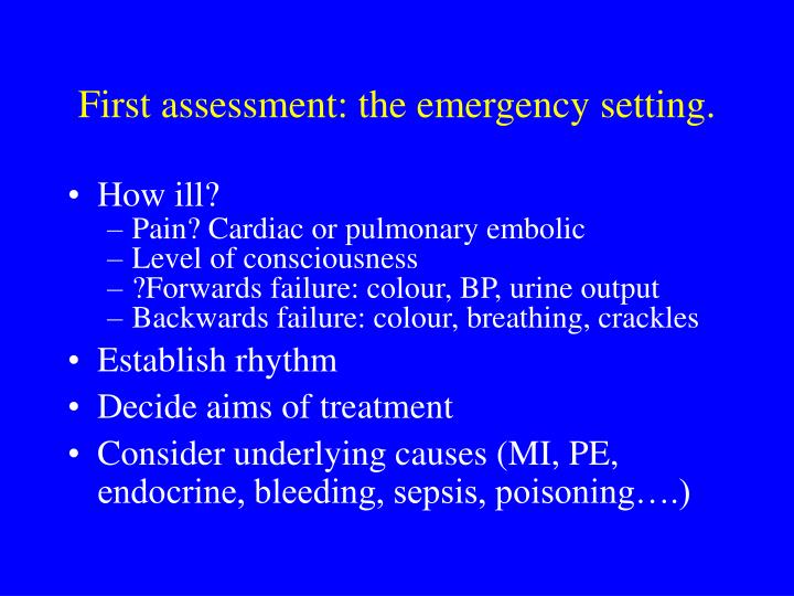 PPT - First assessment: the emergency setting. PowerPoint Presentation ...