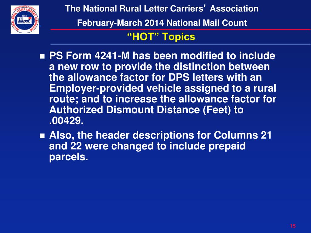 PPT - NATIONAL RURAL LETTER CARRIERS ’ ASSOCIATION February-March 2014 ...