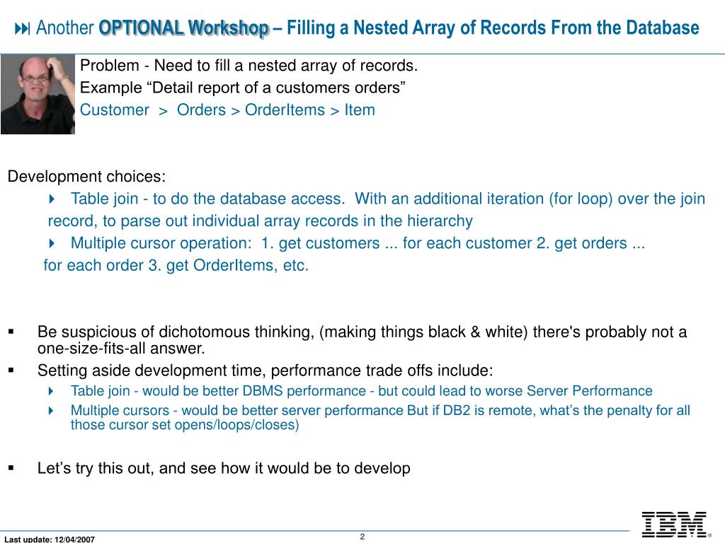 Ppt Filling Nested Arrays With Values From Tables Powerpoint Presentation Id3392039