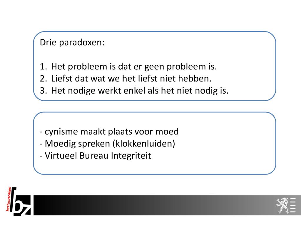 PPT - Officiële opening virtueel bureau Integriteit Vlaamse overheid ...