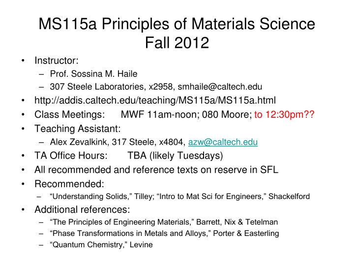 PPT - MS115a Principles of Materials Science Fall 2012 PowerPoint ...