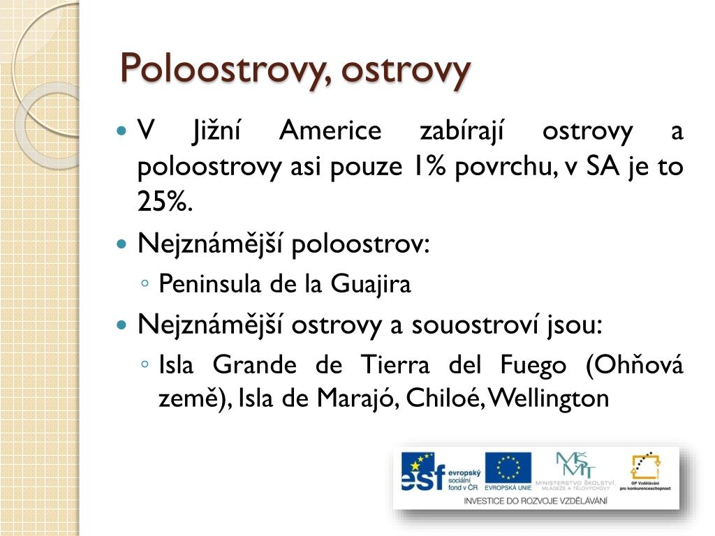 PPT - JIŽNÍ AMERIKA - POLOHA, ROZLOHA, POVRCH PowerPoint Presentation ...