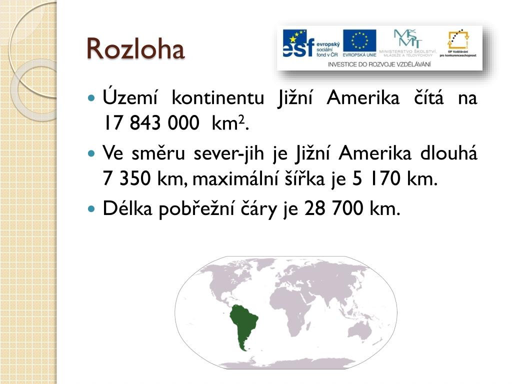 PPT - JIŽNÍ AMERIKA - POLOHA, ROZLOHA, POVRCH PowerPoint Presentation ...