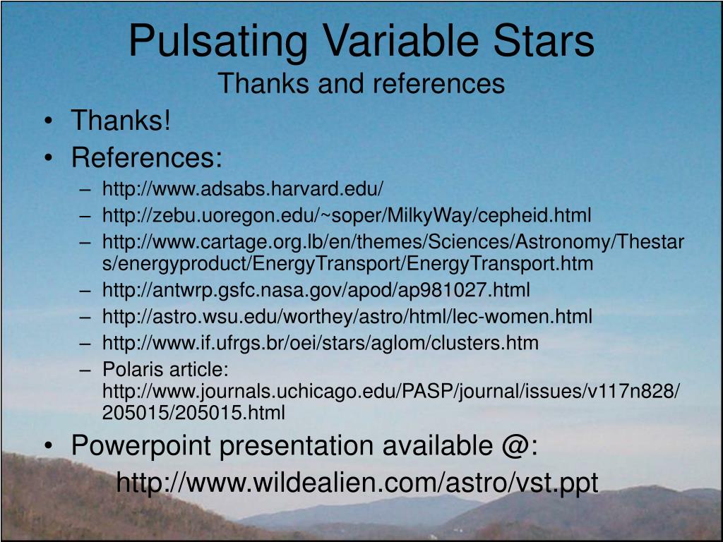 PPT - Exploring Pulsating Variable Stars in Astronomy PowerPoint Presentation - ID:3392676