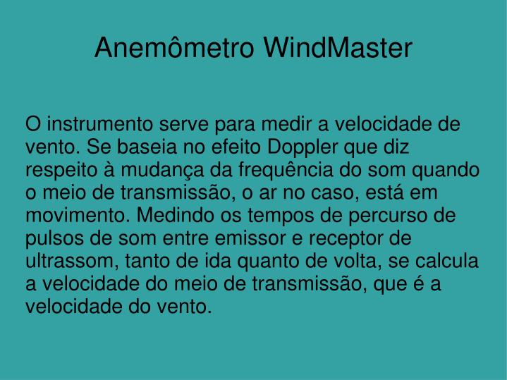 PPT - Anemômetro WindMaster PowerPoint Presentation, free download - ID ...