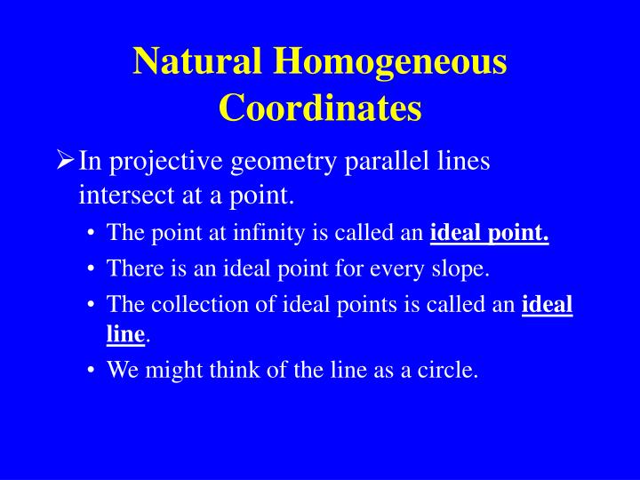 PPT - Natural Homogeneous Coordinates PowerPoint Presentation, free ...
