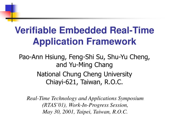 Ppt Verifiable Embedded Real Time Application Framework Powerpoint Presentation Id3394354 5462