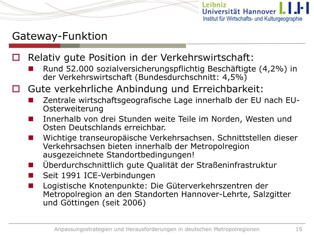 PPT - Anpassungsstrategien und Herausforderungen in deutschen Metropolregionen PowerPoint ...