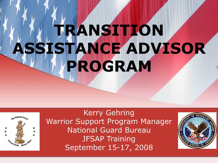 PPT - TRANSITION ASSISTANCE ADVISOR PROGRAM PowerPoint Presentation ...