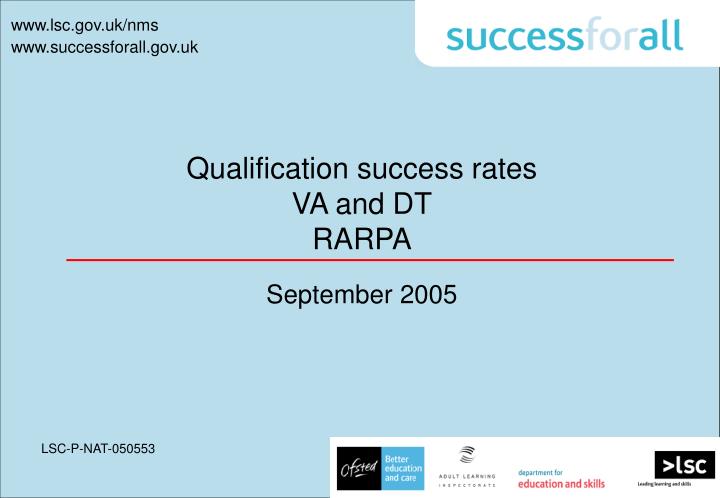 PPT - Qualification success rates VA and DT RARPA September 2005 ...